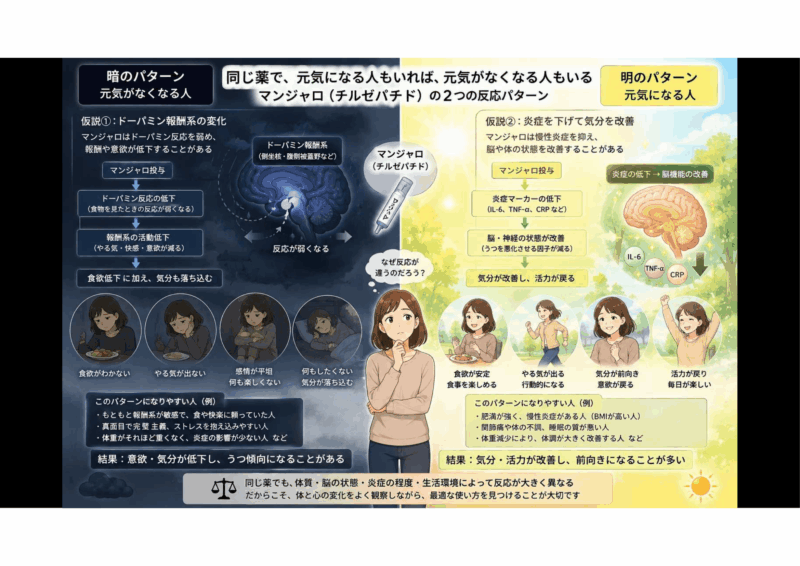 マンジャロで鬱になる人、元気になる人 | 淡海せぼねクリニックブログ